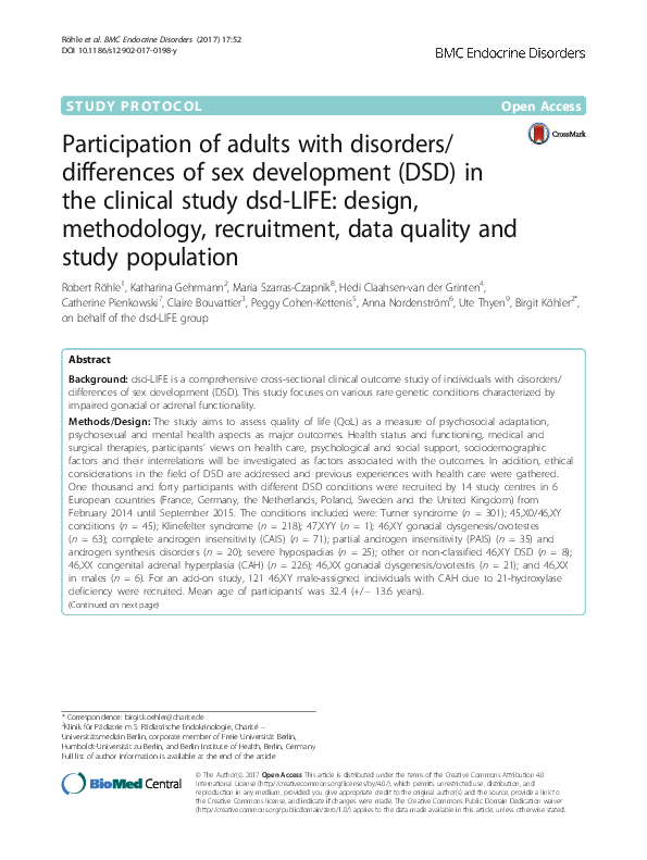 (PDF) Participation of adults with disorders/differences of sex ...