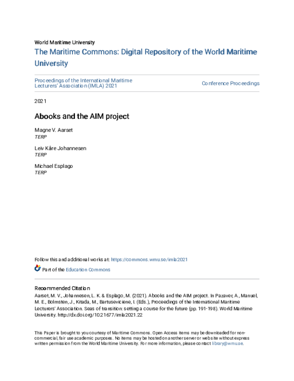 (PDF) Abooks and the AIM project