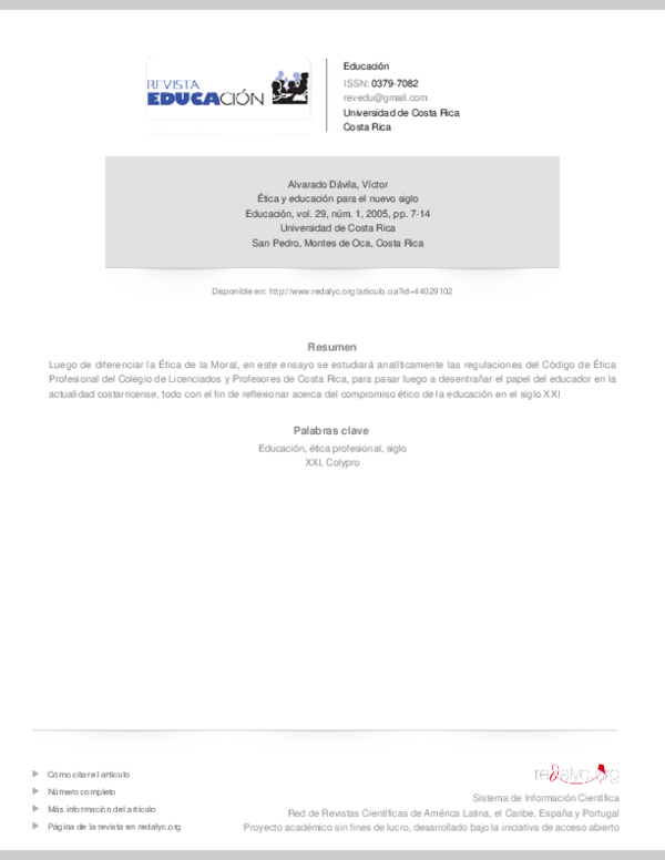 (PDF) Ética y Educación Para El Nuevo Siglo