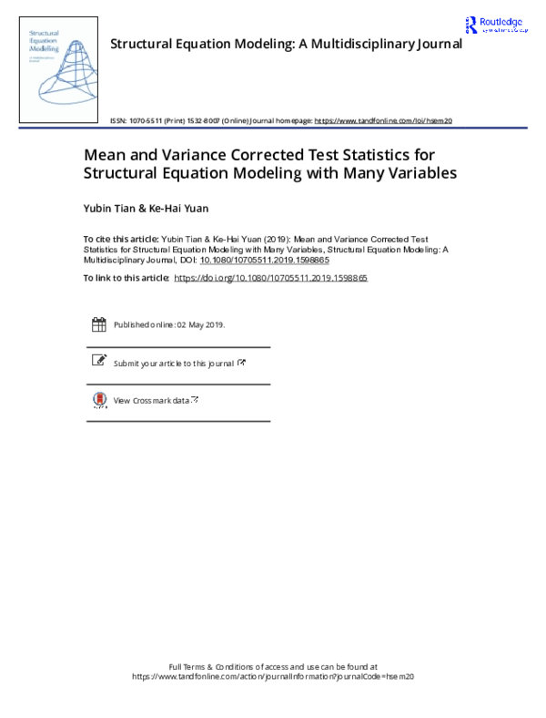 (PDF) Mean and Variance Corrected Test Statistics for Structural ...