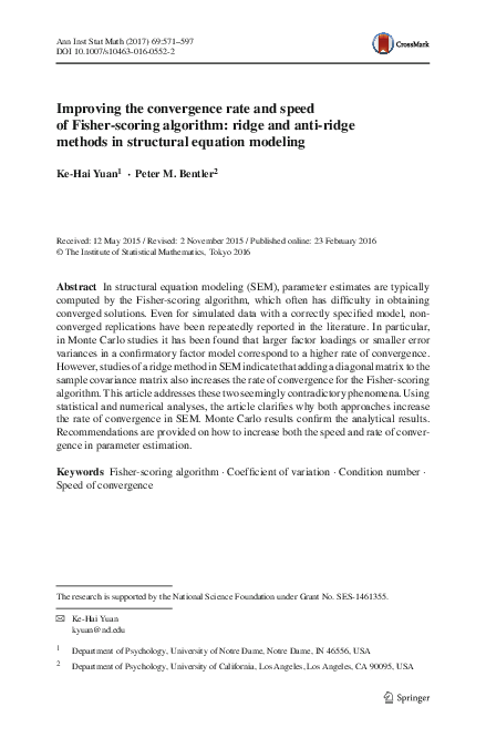 (PDF) Improving the convergence rate and speed of Fisher-scoring ...