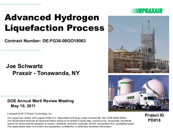 (PDF) Advanced Hydrogen Liquefaction Process