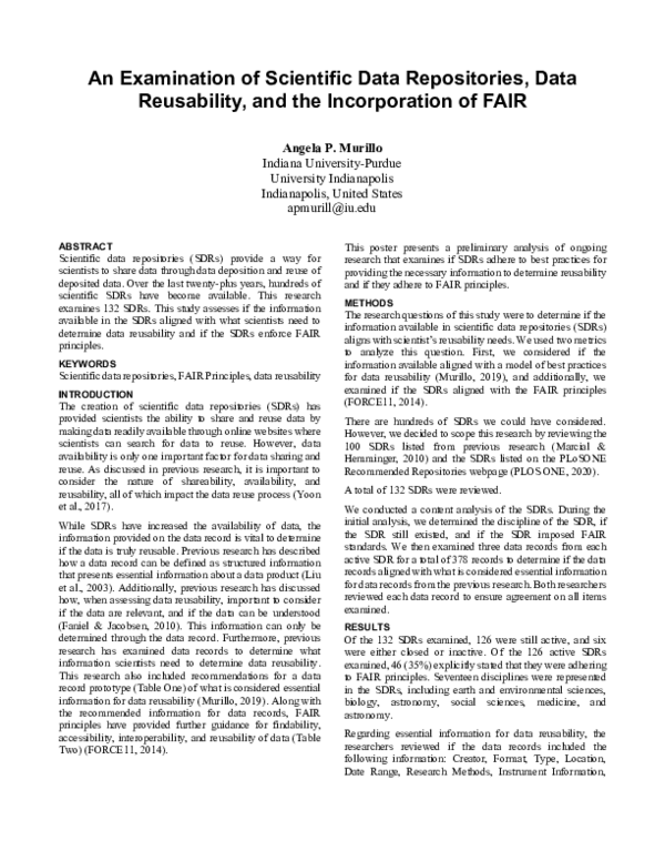 (PDF) An examination of scientific data repositories, data reusability ...
