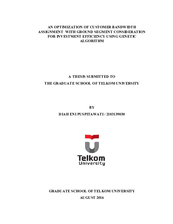 Pdf An Optimization Of Customer Bandwidth Assignment With Ground Segment Consideration For