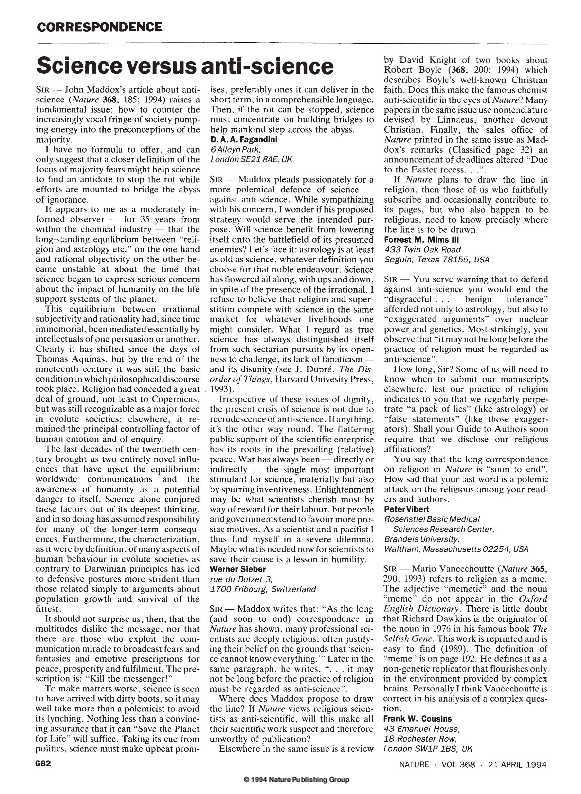 (PDF) Science versus anti-science