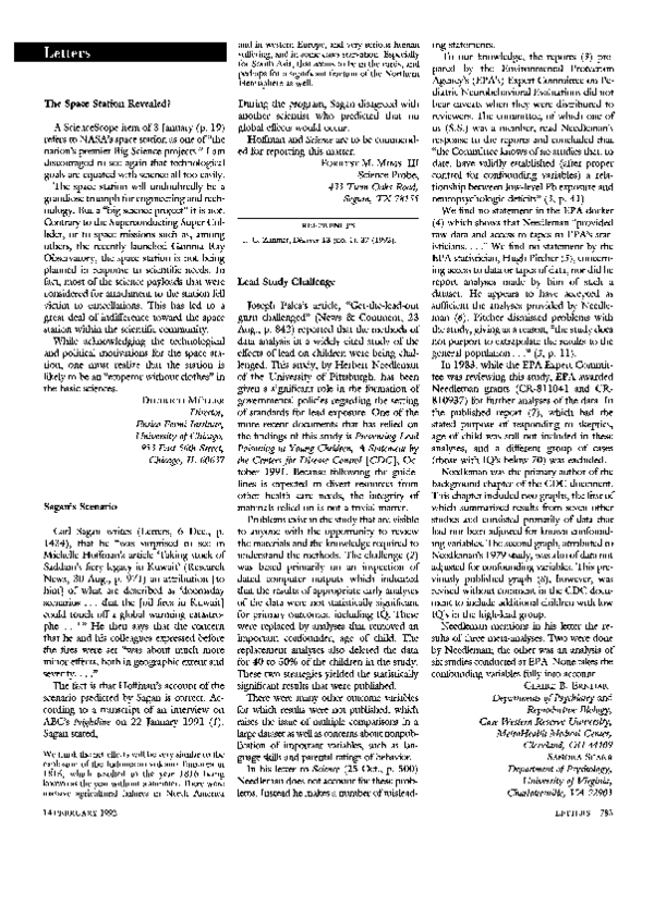 (PDF) Sagan's Scenario