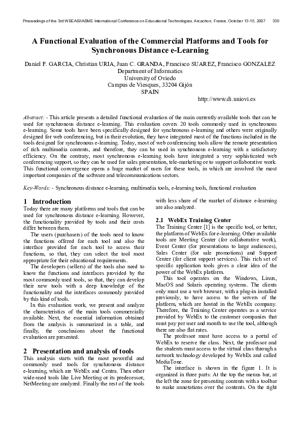(PDF) A functional evaluation of the commercial platforms and tools for ...