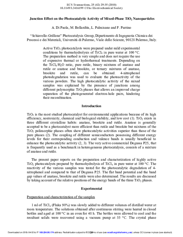(PDF) Junction Effect on the Photocatalytic Activity of Mixed-Phase ...