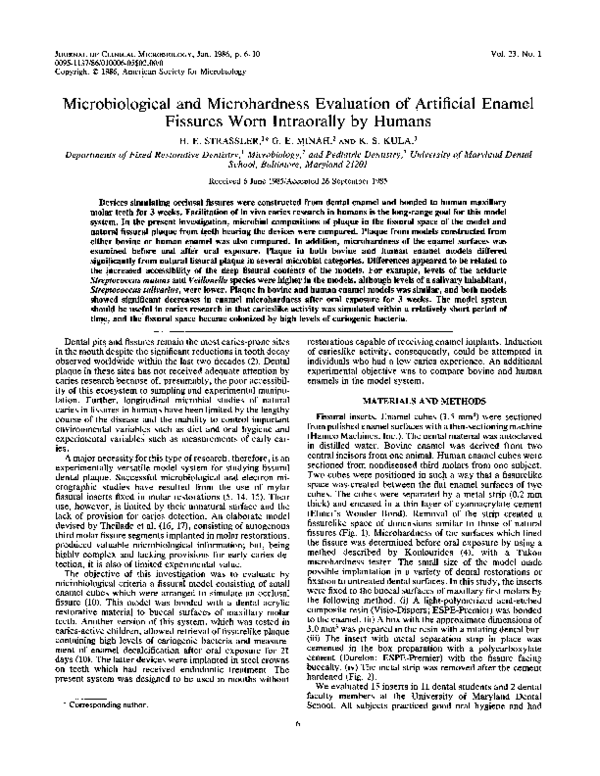(PDF) Microbiological and microhardness evaluation of artificial enamel ...