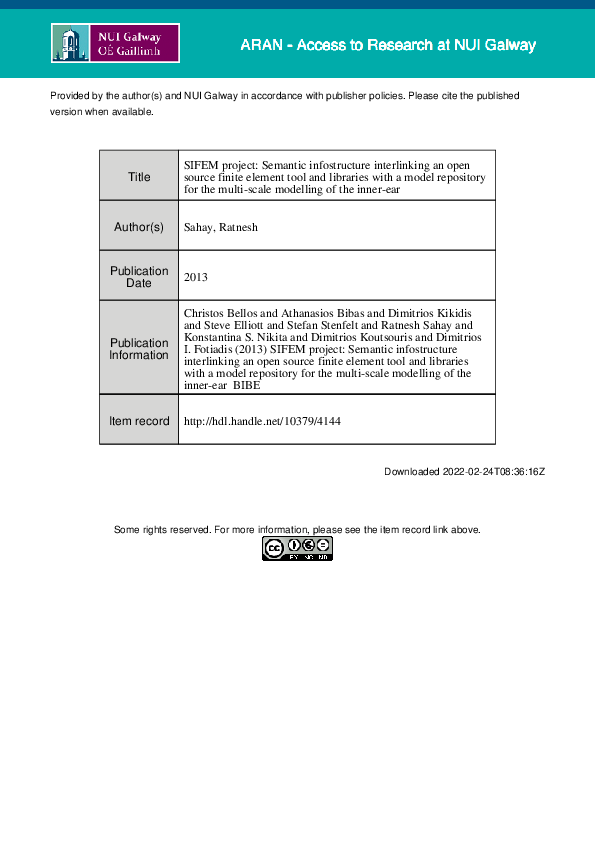 Pdf Sifem Project Semantic Infostructure Interlinking An Open Source