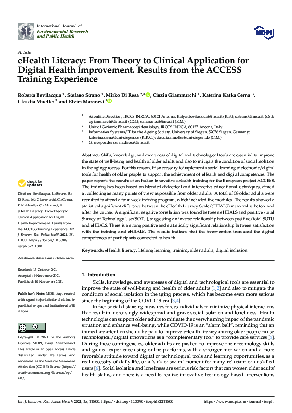 (PDF) eHealth Literacy: From Theory to Clinical Application for Digital ...