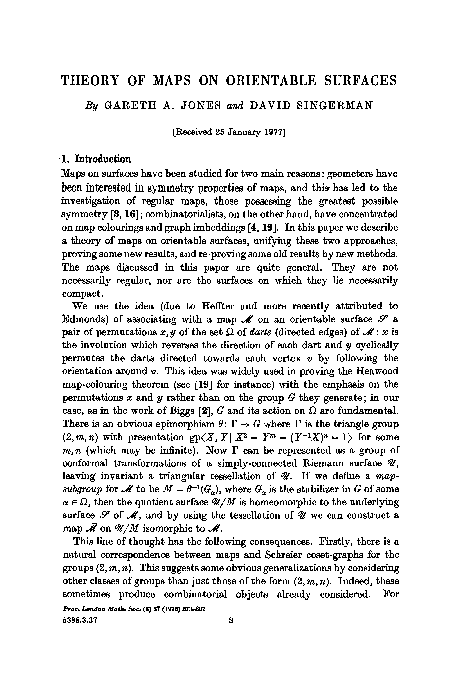 (PDF) Theory of Maps on Orientable Surfaces