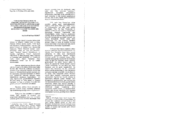 (PDF) 3194 Sayılı İmar Kanunu ve Yönetmeliklerinin (Yeni Bir Yapı ...