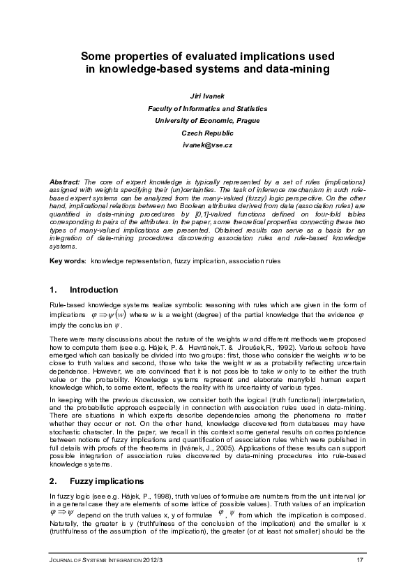 (PDF) Some properties of evaluated implications used in knowledge-based ...