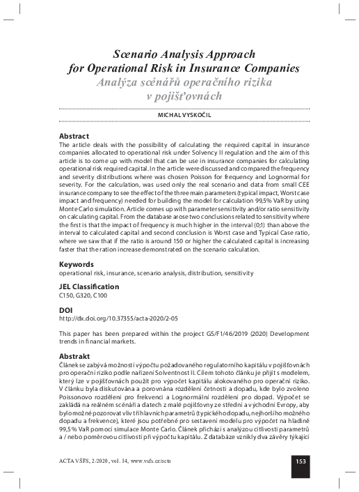 (PDF) Scenario Analysis Approach for Operational Risk in Insurance ...