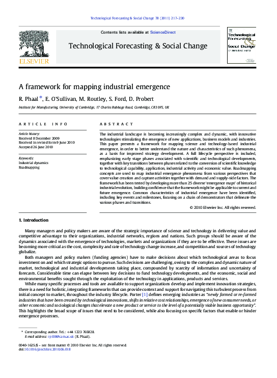 (PDF) A framework for mapping industrial emergence