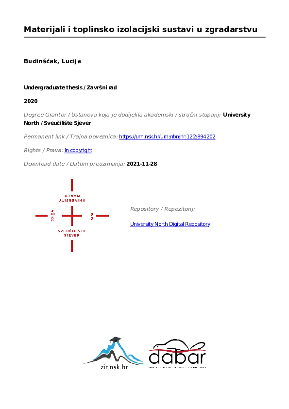(PDF) Materijali i toplinsko izolacijski sustavi u zgradarstvu