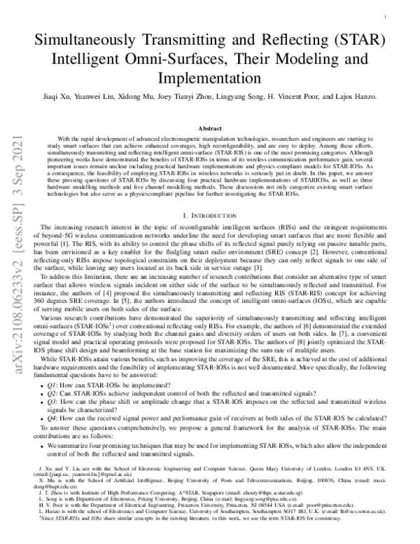 (PDF) Simultaneously Transmitting and Reflecting (STAR) Intelligent ...