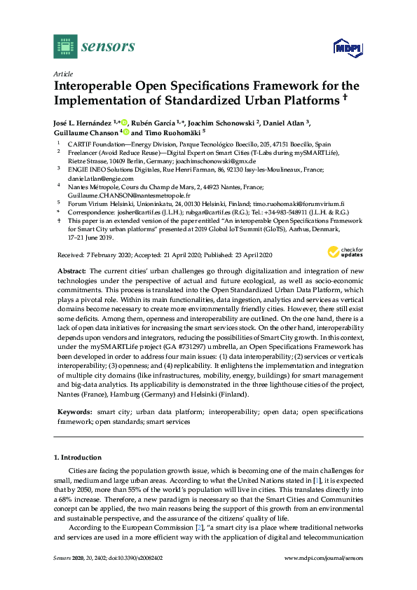 (PDF) Interoperable Open Specifications Framework for the ...