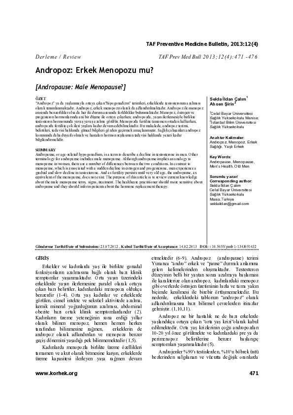 (PDF) Andropause: Male Menopause?