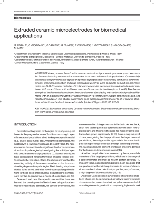 (PDF) Extruded Ceramic Microelectrodes for Biomedical Applications