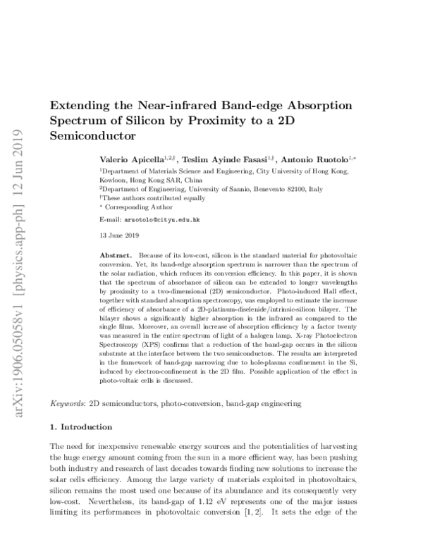 (PDF) Extending the Near-infrared Band-edge Absorption Spectrum of ...