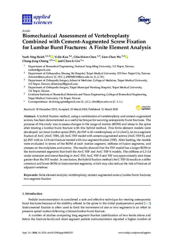 (PDF) Biomechanical Assessment of Vertebroplasty Combined with Cement-Augmented Screw Fixation ...