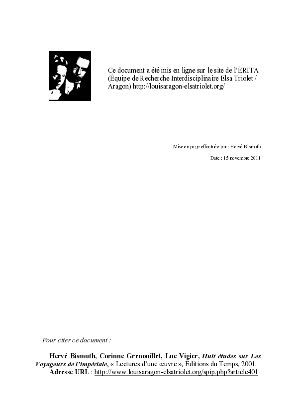(PDF) Huit études sur "Les Voyageurs de l’impériale