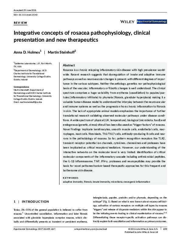 (PDF) Integrative concepts of rosacea pathophysiology, clinical ...