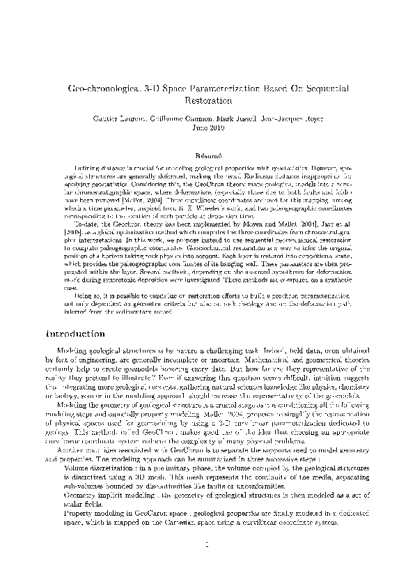 (PDF) Geo-chronological 3-D Space Parameterization Based On Sequential ...