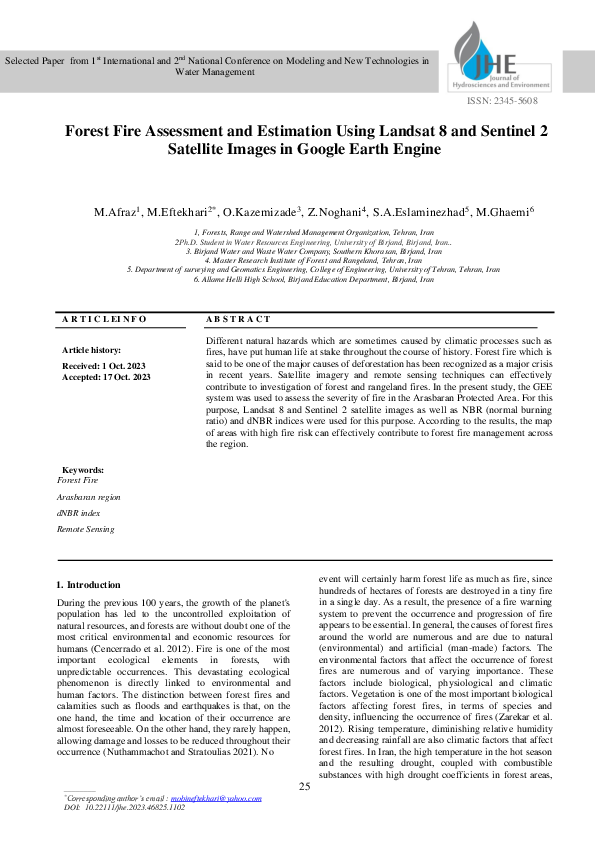 (PDF) Forest Fire Assessment and Estimation Using Landsat 8 and Sentinel 2 Satellite Images in ...