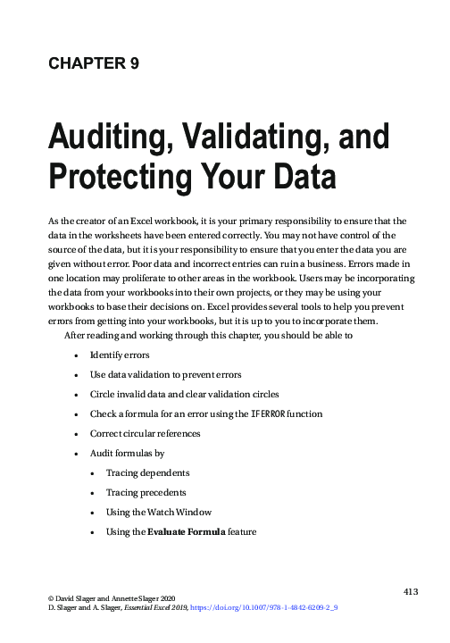 (PDF) Auditing, Validating, and Protecting Your Data