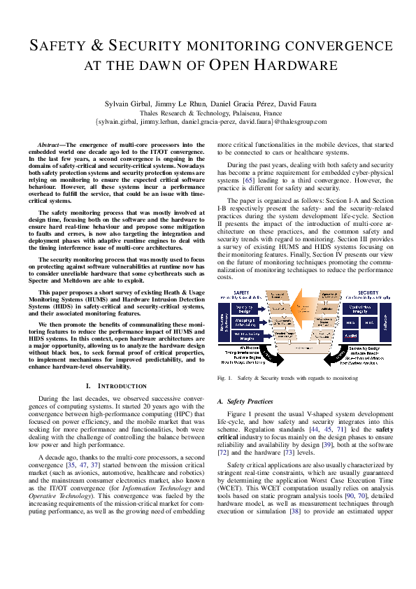 (PDF) Safety & Security monitoring convergence at the dawn of Open Hardware