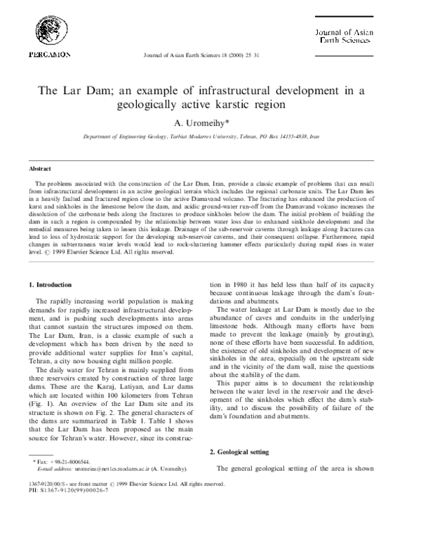 (PDF) The Lar Dam; an example of infrastructural development in a ...