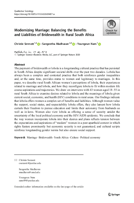 (PDF) Modernizing Marriage: Balancing the Benefits and Liabilities of ...