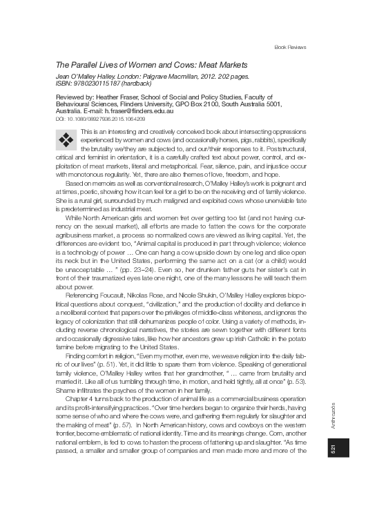 (PDF) The Parallel Lives of Women and Cows: Meat Markets
