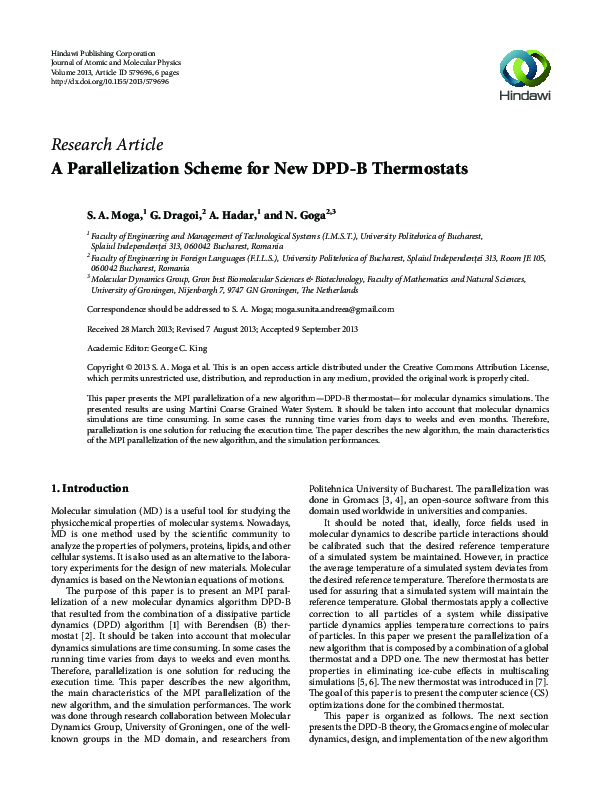 (PDF) A Parallelization Scheme for New DPD-B Thermostats | George ... (PDF) A Parallelization Scheme for New DPD-B Thermostats | George ...