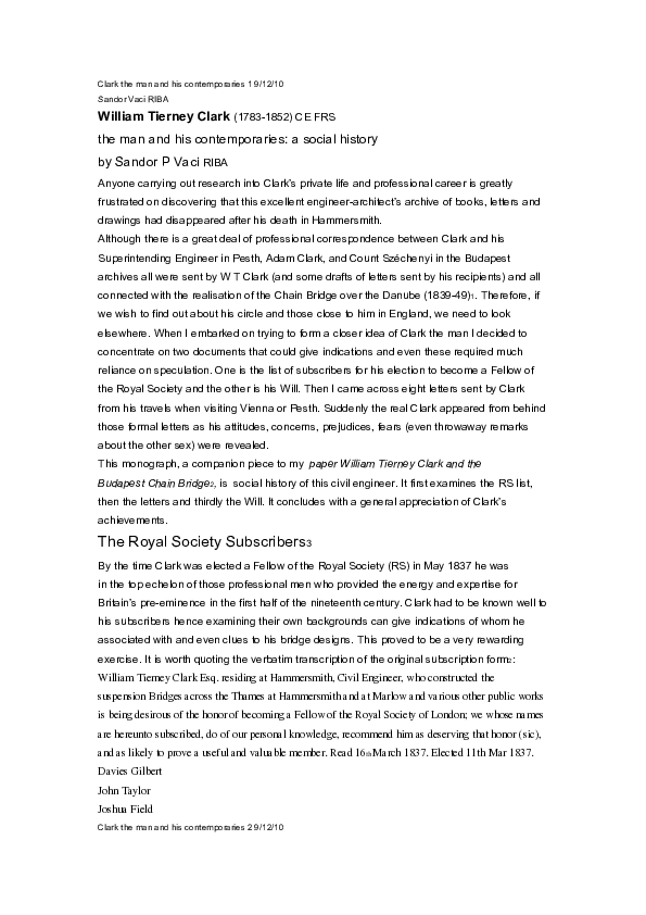 (PDF) William Tierney Clark (1783–1852) CE FRS: The Man and his ...