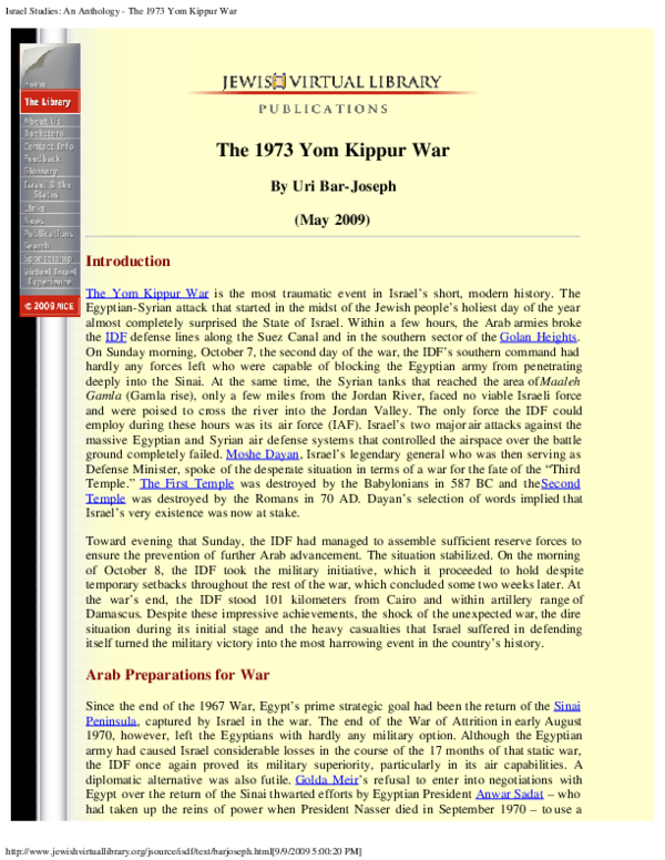 (PDF) The 1973 Yom Kippur War