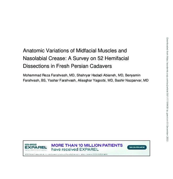 (PDF) Anatomic Variations of Midfacial Muscles and Nasolabial Crease: A ...