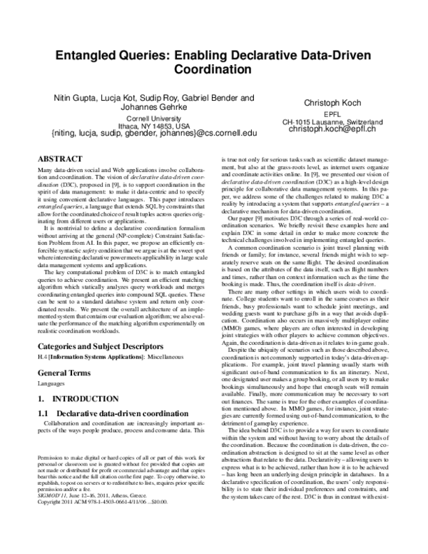 (PDF) Entangled queries