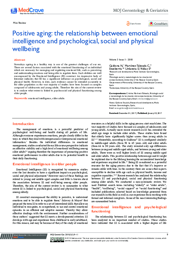 (PDF) Positive Aging: The Relationship between Emotional Intelligence ...