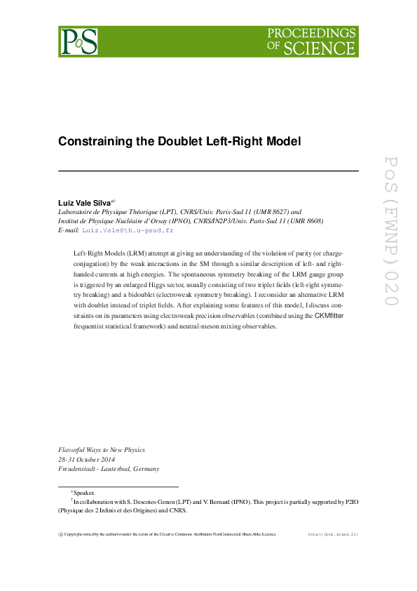 (PDF) A Left-Right Symmetric Model with doublets