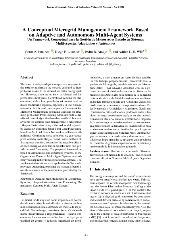 (PDF) Conceptual Microgrid Management Framework Based on Adaptive and Autonomous Multi-Agent Systems