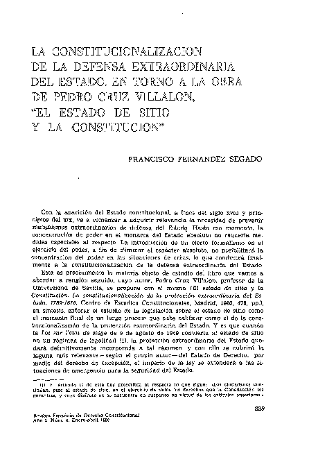 (PDF) La constitucionalización de la defensa extraordinaria del Estado ...