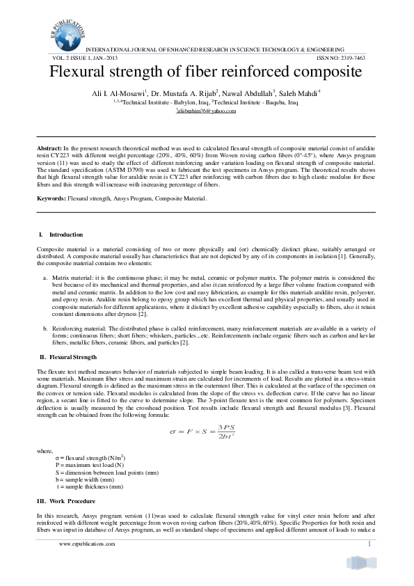 (PDF) Flexural strength of fiber reinforced composite