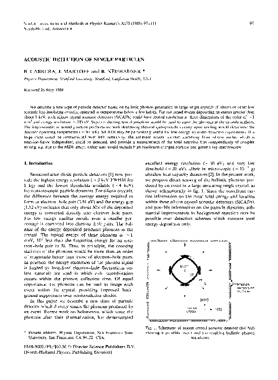 (PDF) Acoustic detection of single particles