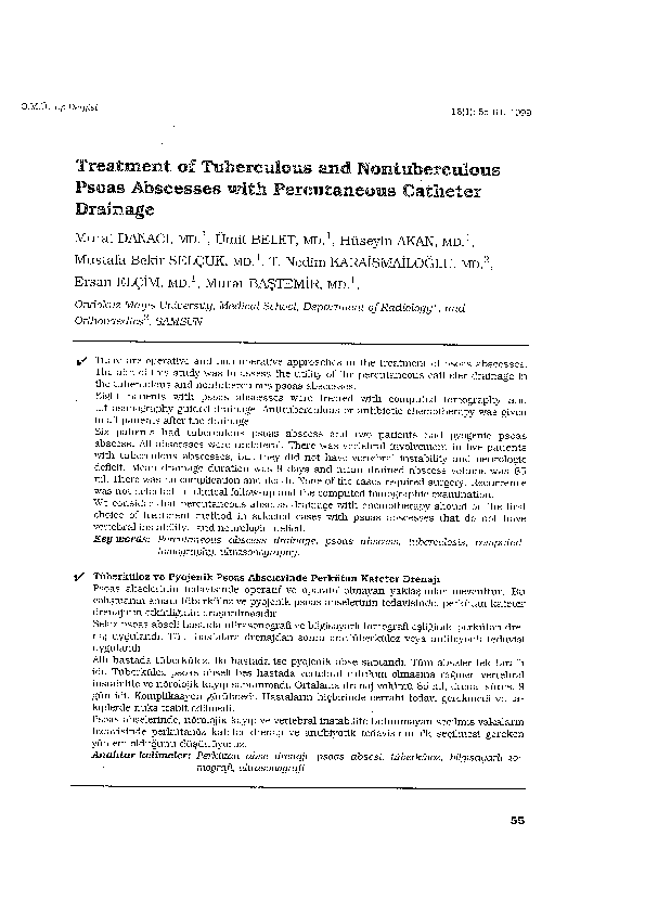(PDF) Treatment Of Tuberculous And Nontuberculous Psoas Abscesses With ...
