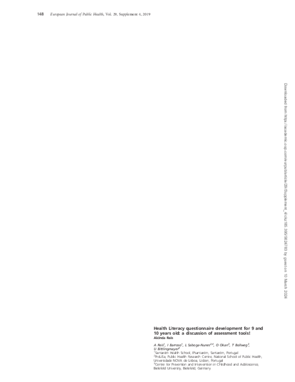 (PDF) Health Literacy questionnaire development for 9 and 10 years old ...