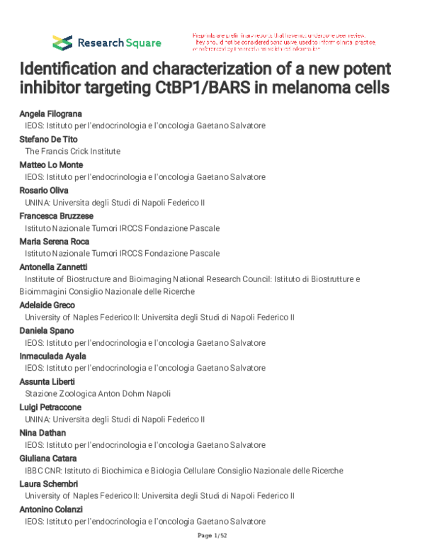 (PDF) Identification and characterization of a new potent inhibitor ...